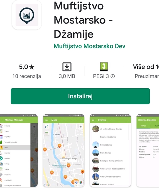 Mobilna aplikacija: Mapa džamija i džemata Muftijstva mostarskog ...